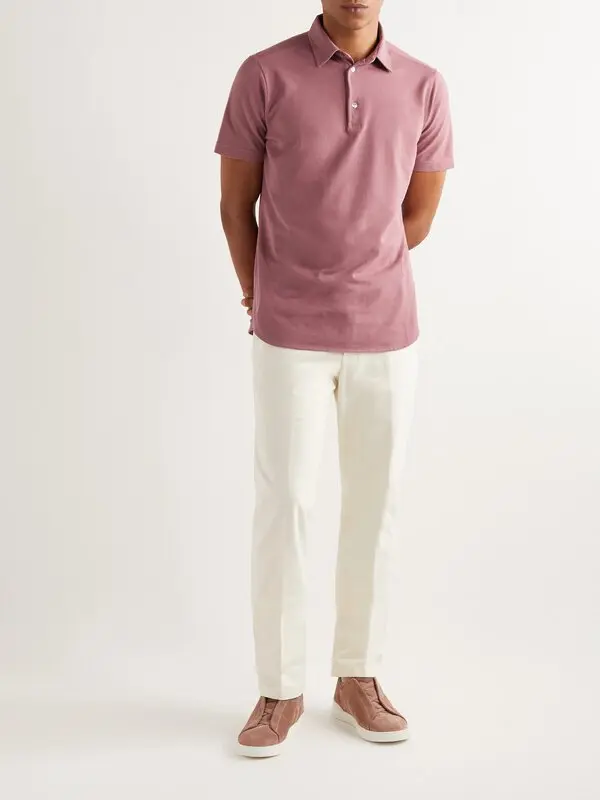 Loro Piana Slim-fit Cotton-blend Trousers - White
