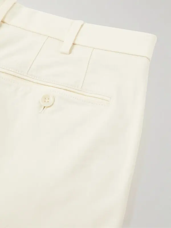 Loro Piana Slim-fit Cotton-blend Trousers - White