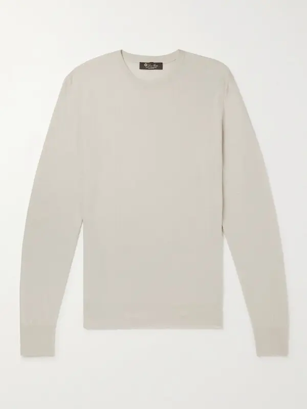 Loro Piana Slim-fit Baby Cashmere Sweater - Neutrals