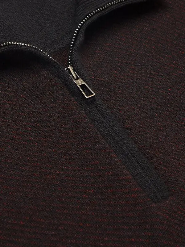 Loro Piana Roadster Slim-fit Striped Cashmere Half-zip Sweater - Brown