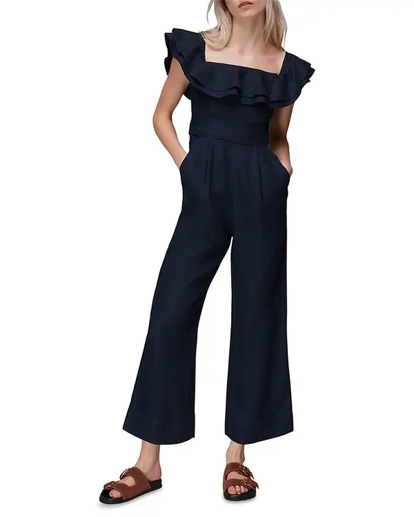 Whistles Linen Bardot Jumpsuit