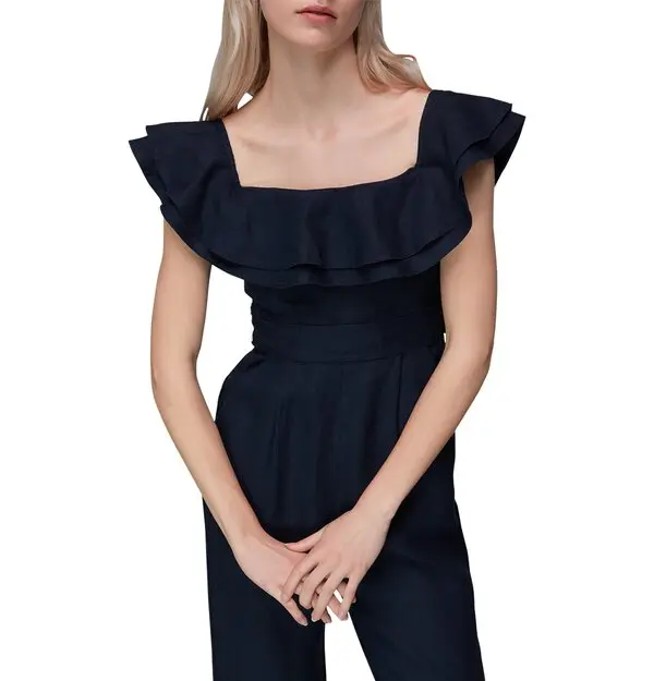 Whistles Linen Bardot Jumpsuit
