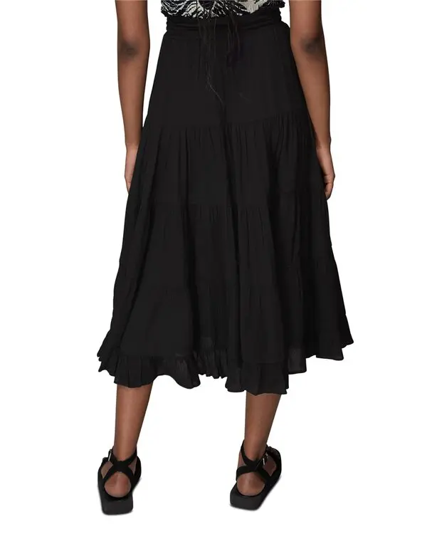 Whistles Crinkled Button Front Skirt