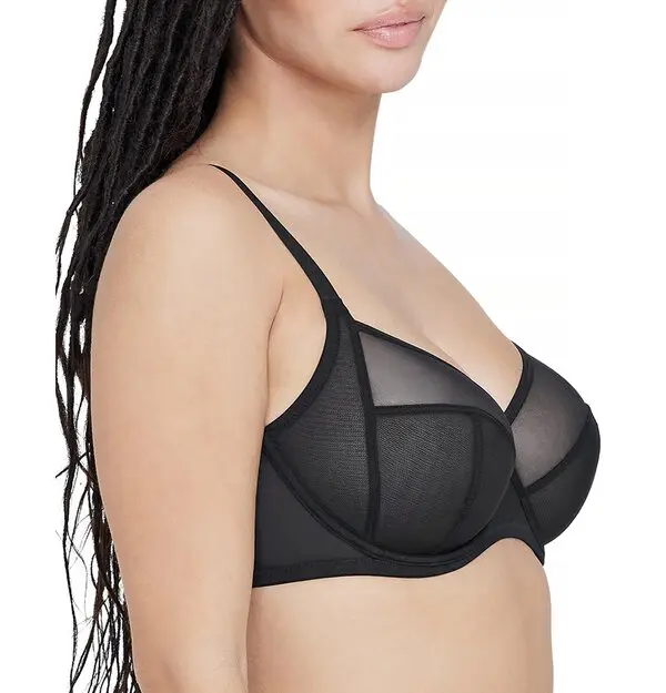 SKARLETT BLUE Spellbound Sheer Side Support Bra - Black