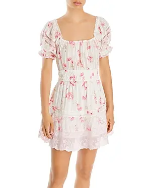 LoveShackFancy Lilium Cotton Mini Dress