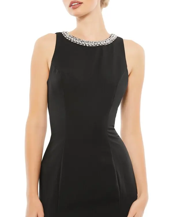 Mac Duggal Ieena Embellished Neck Trumpet Gown - Black