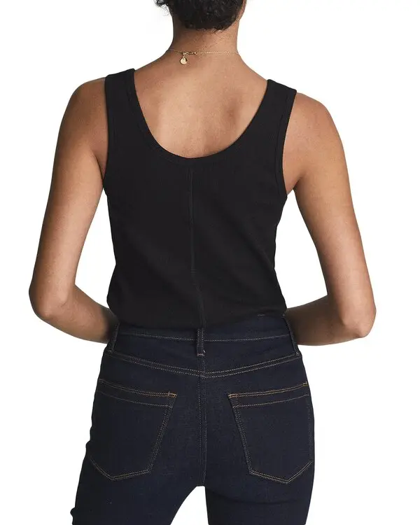 REISS Violet Ribbed Tank - Black