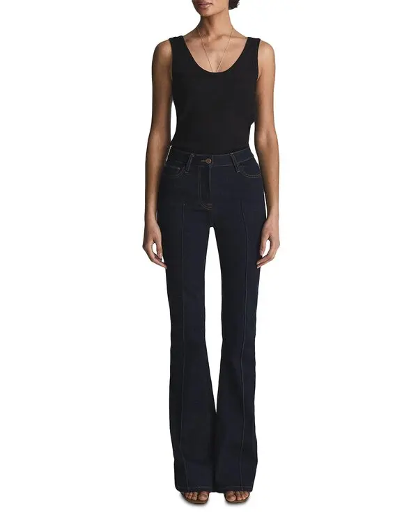 REISS Violet Ribbed Tank - Black