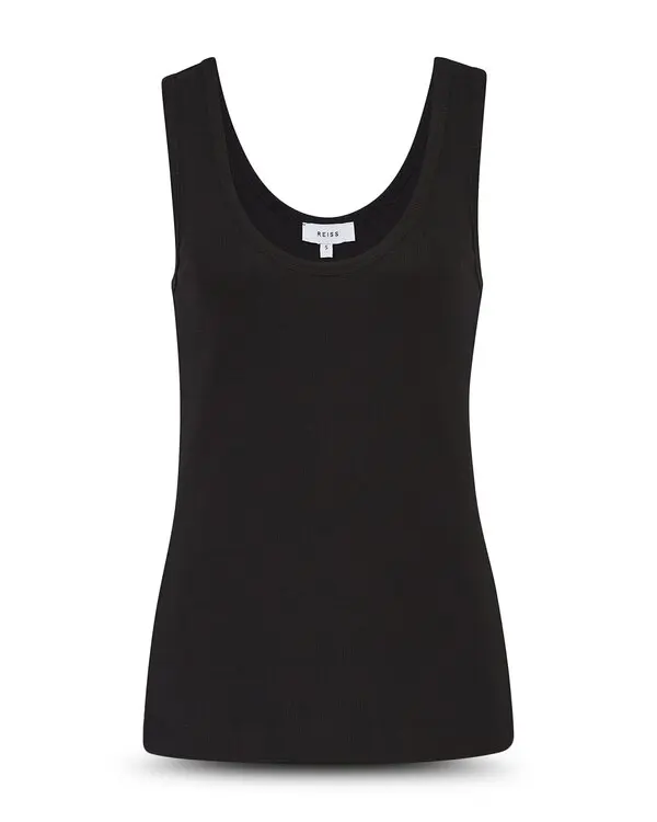 REISS Violet Ribbed Tank - Black