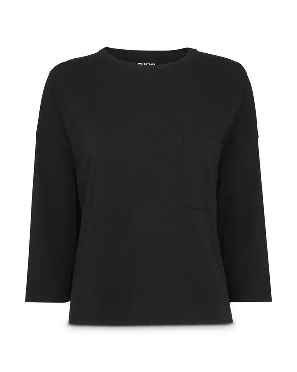 Whistles Cotton Pocket Top - Black