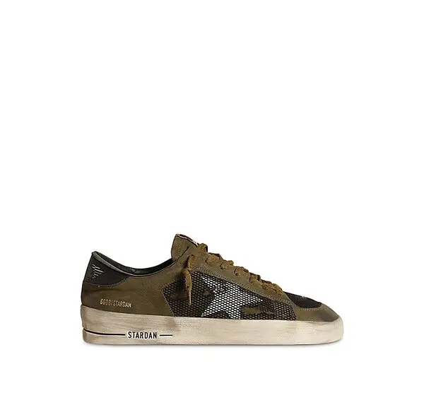 Golden Goose Stardan Lace Up Sneakers Black/military Editorialist