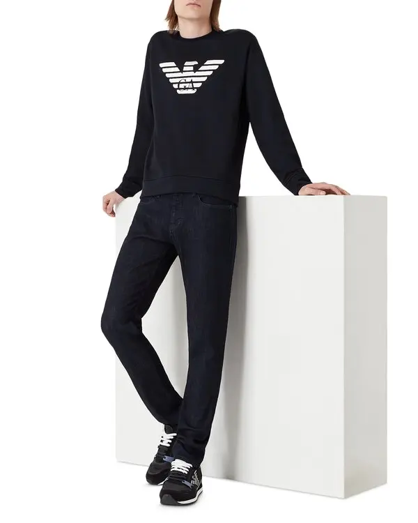 Emporio Armani Essential Jersey Logo Sweatshirt - Navy