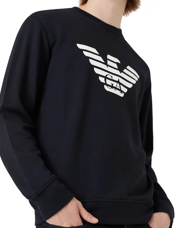 Emporio Armani Essential Jersey Logo Sweatshirt - Navy