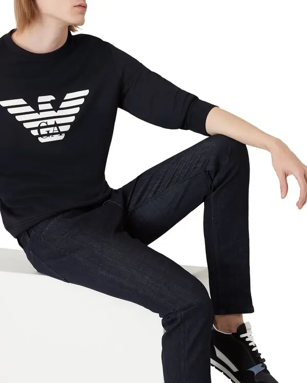 Emporio Armani Essential Jersey Logo Sweatshirt - Navy