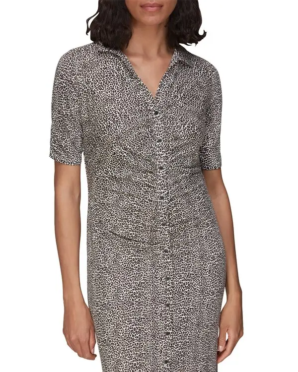 Whistles Leopard Print Shirt Dress