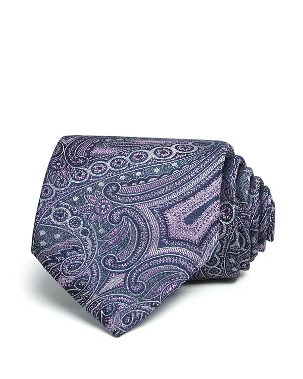 Bloomingdale'S Monochrome Paisley Wide Tie - Purple