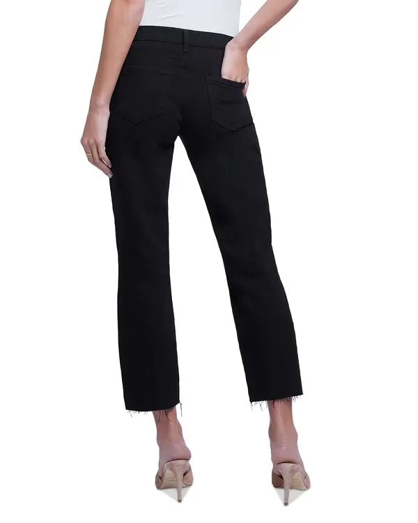 L'Agence Sada High-rise Cropped Straight-leg Jeans - Noir