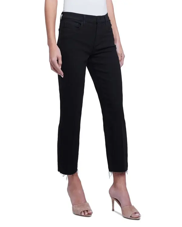 L'Agence Sada High-rise Cropped Straight-leg Jeans - Noir