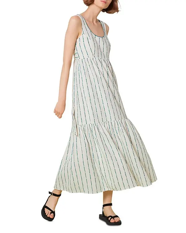 Whistles Marin Embroidered Midi Dress