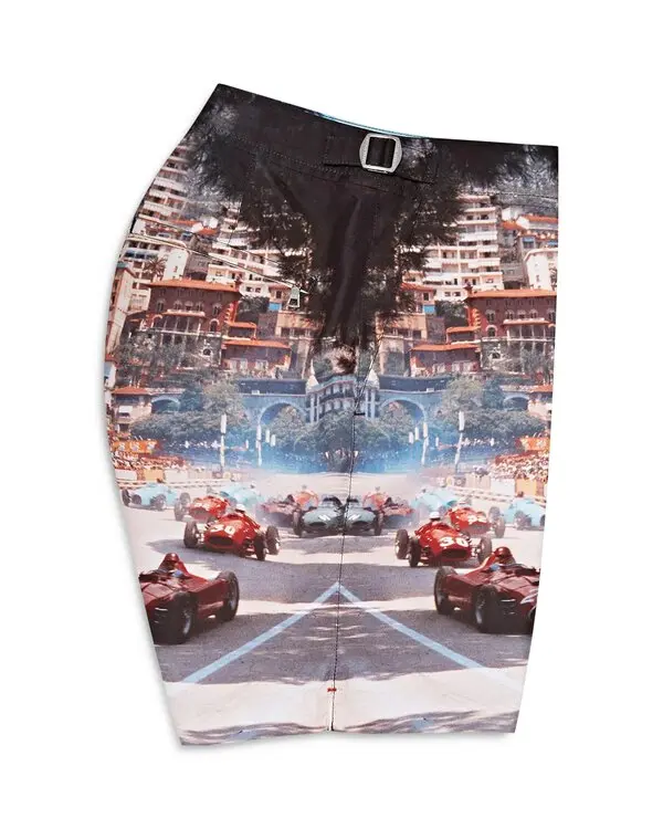 Orlebar Brown Bulldog Photo Print Quick Dry Tailored Fit Swim Trunks - Start Your Engine