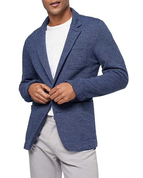 Faherty Brand Inlet Slim Fit Knit Blazer - Deep Navy Melange