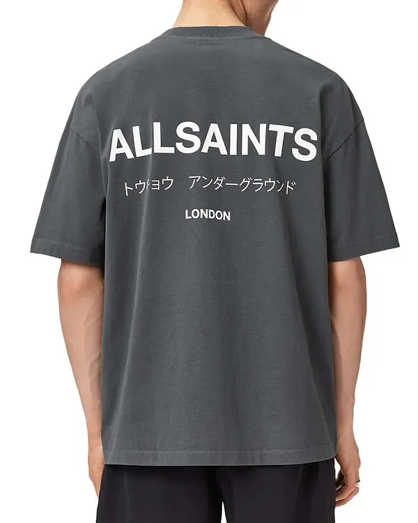ALLSAINTS Underground Organic Cotton Logo Graphic Tee - Dark Steel