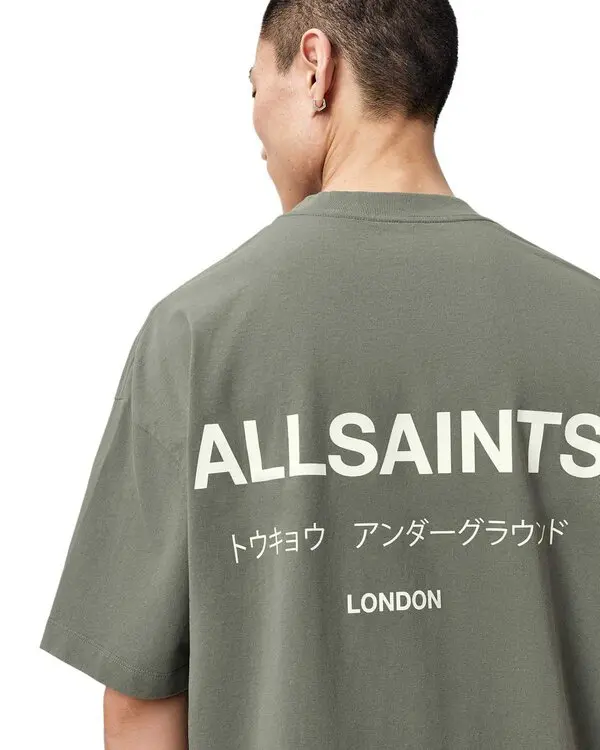 ALLSAINTS Underground Organic Cotton Logo Graphic Tee - Maple Green