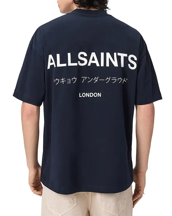 ALLSAINTS Underground Organic Cotton Logo Graphic Tee - Sapphire Blue