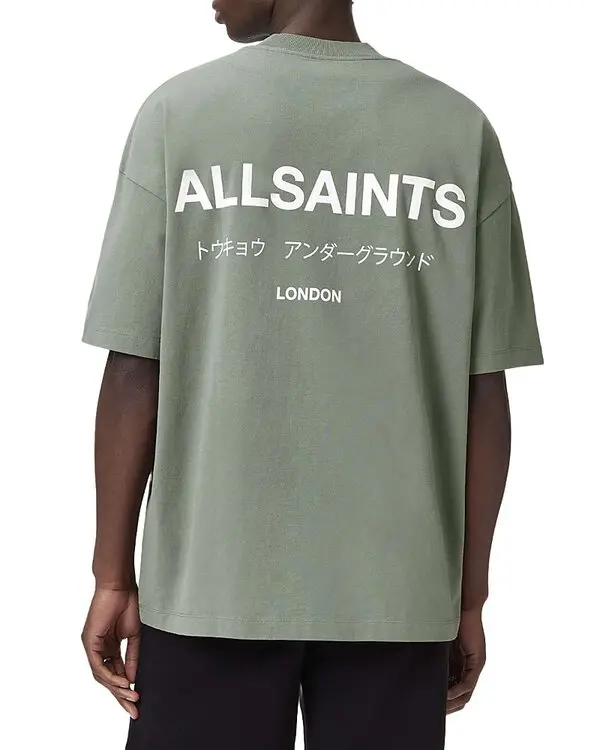 ALLSAINTS Underground Organic Cotton Logo Graphic Tee - Spring Green