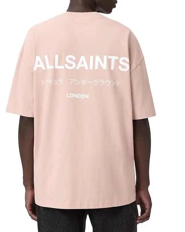 ALLSAINTS Underground Organic Cotton Logo Graphic Tee - Sunbaked Pink