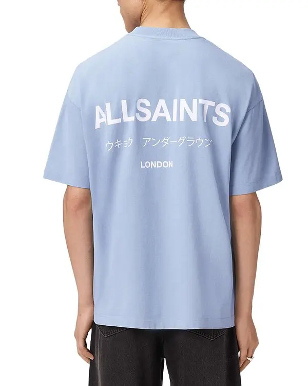 ALLSAINTS Underground Organic Cotton Logo Graphic Tee - Villa Blue