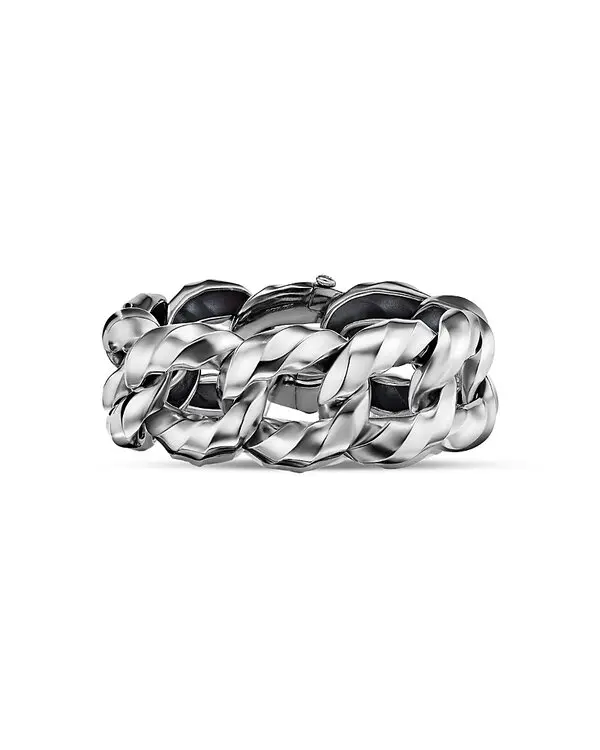 David Yurman Cable Edge Curb Chain Bracelet - Silver