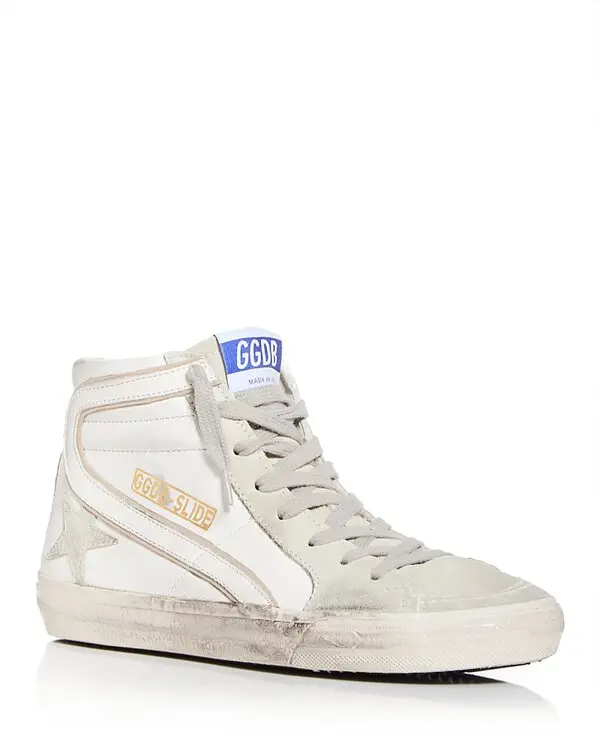 GOLDEN GOOSE Slide High Top Sneakers - White/ice