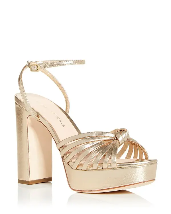 LOEFFLER RANDALL Rivka Platform High Block Heel Sandals - Champagne