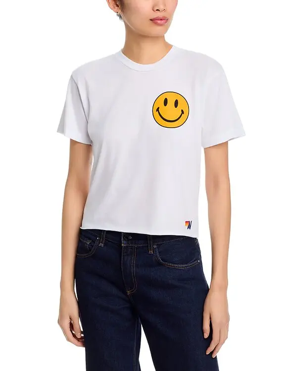 Aviator Nation Smiley Graphic Tee - White