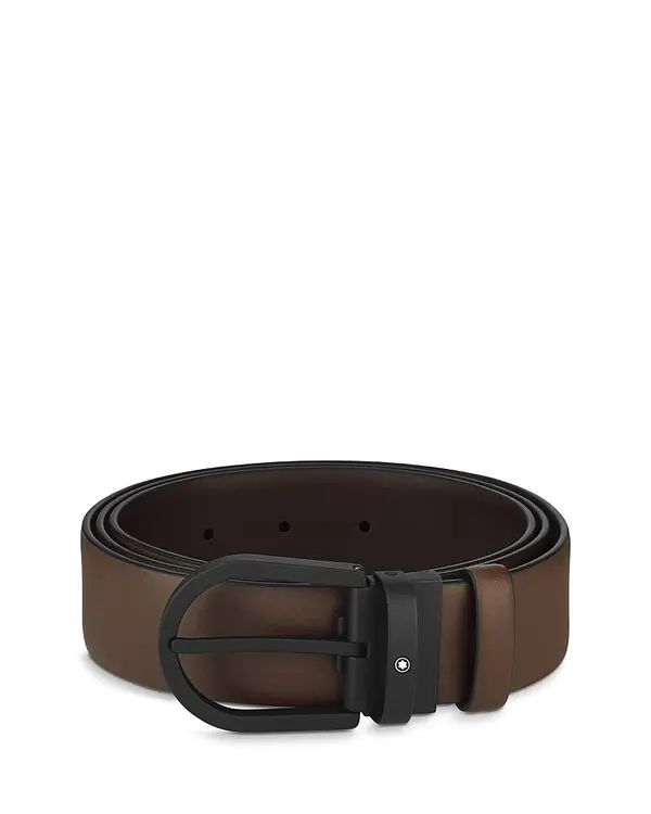 Montblanc Horseshoe Buckle Leather Belt - Brown/black