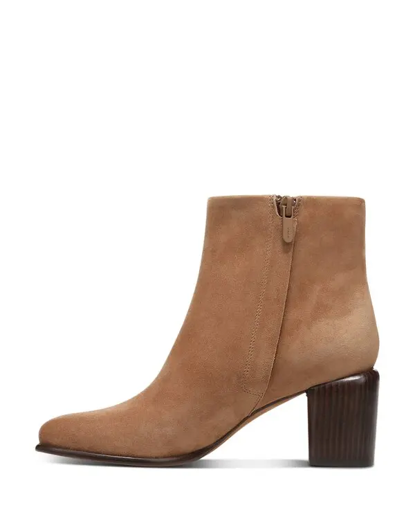 Vince Maggie Zip Up Block Heel Booties