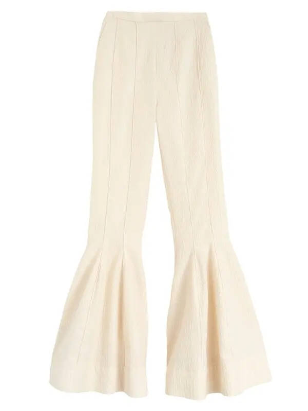 Rosie Assoulin Celery Cloque Kick-flare Pants - Chantilly