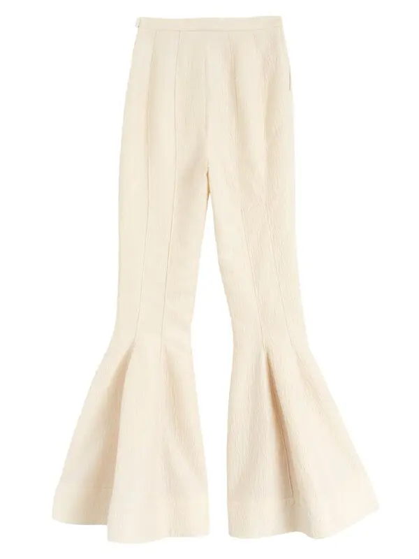 Rosie Assoulin Celery Cloque Kick-flare Pants