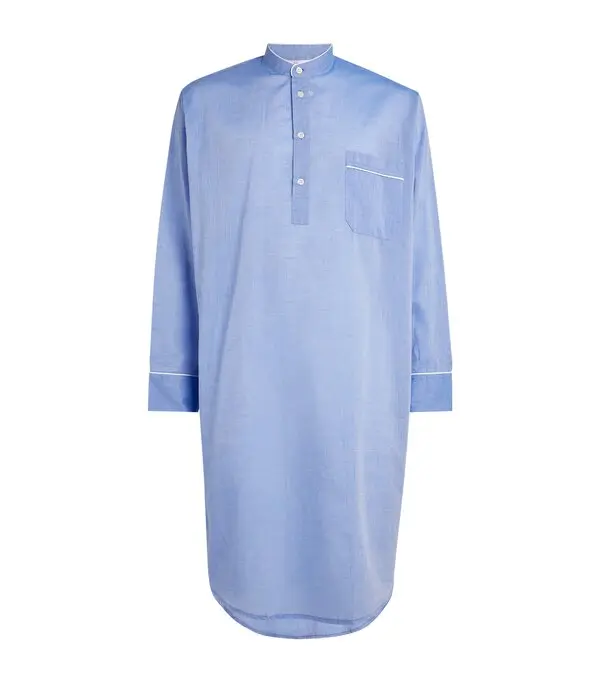 Derek Rose Longline Nightshirt - Blue
