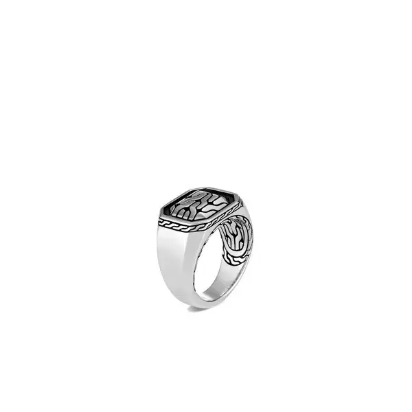 John Hardy Classic Chain Signet Ring - Multicolor