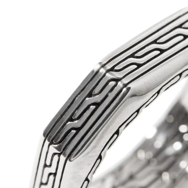 John Hardy Carved Chain Geometric Band Ring
