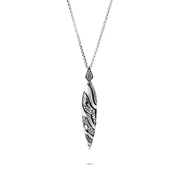 John Hardy Marquis Pendant Necklace With Diamonds - White Diamond