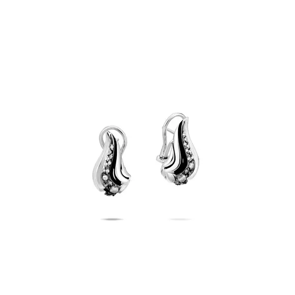 John Hardy Buddha Belly Earrings With Diamonds - White Diamond