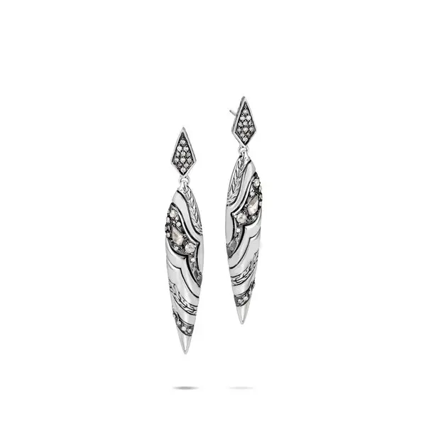 John Hardy Marquis Drop Earrings With Diamonds - White Diamond