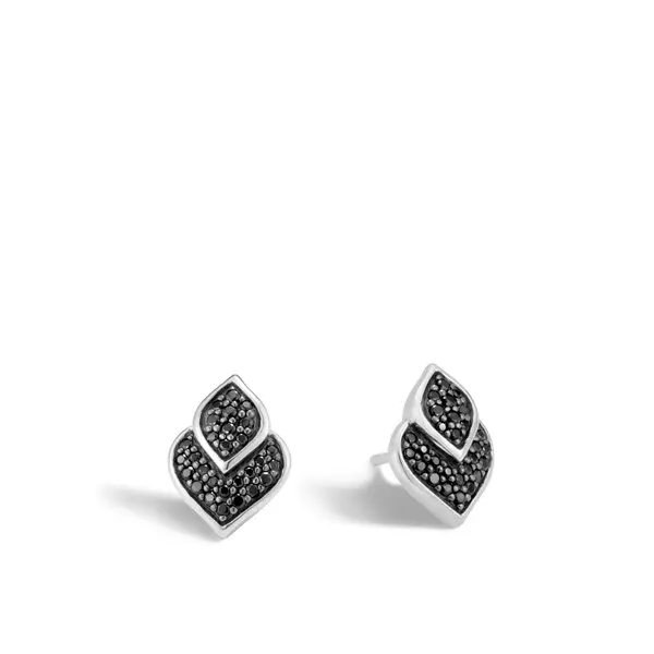 John Hardy Naga Stud Earrings In Sterling Silver With - Black Spinel