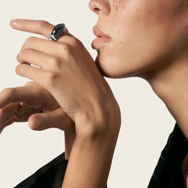 John Hardy Naga Ring With Hematite