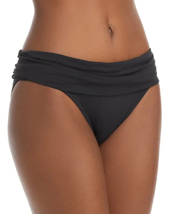 La Blanca Island Goddess Shirred Bikini Bottom - Black