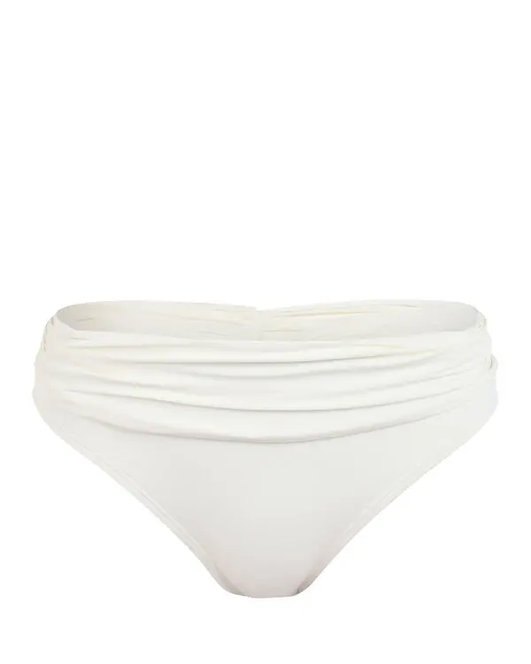 La Blanca Island Goddess Shirred Bikini Bottom - Ivory