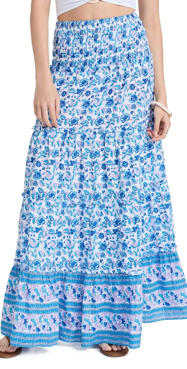 Playa Lucila Printed Ruffle Skirt - Blue Multi